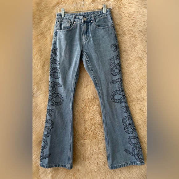 Milk It | Jeans | Milk It Cobra Snake Print Flare Leg Rigid Denim With ...